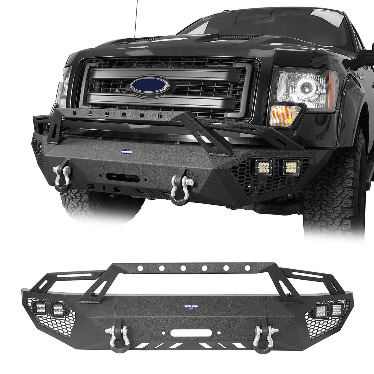 Full Width Front Bumper w/Grill Guard for 2009-2014 Ford F-150 ...
